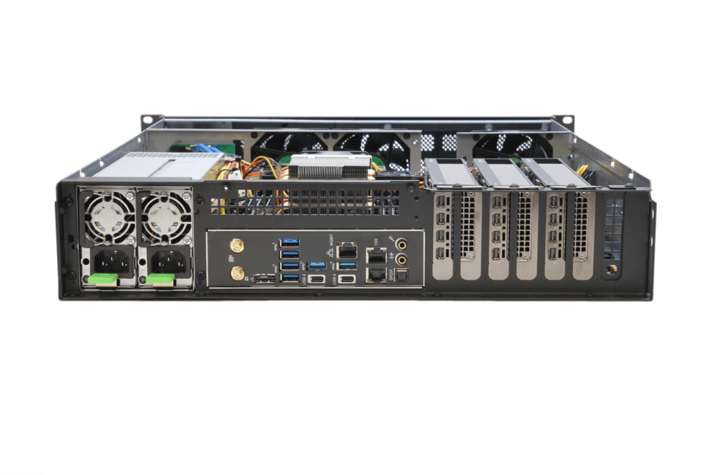 2U PC with 7 Vertical Low Profile PCIe Slots Compact Workstation